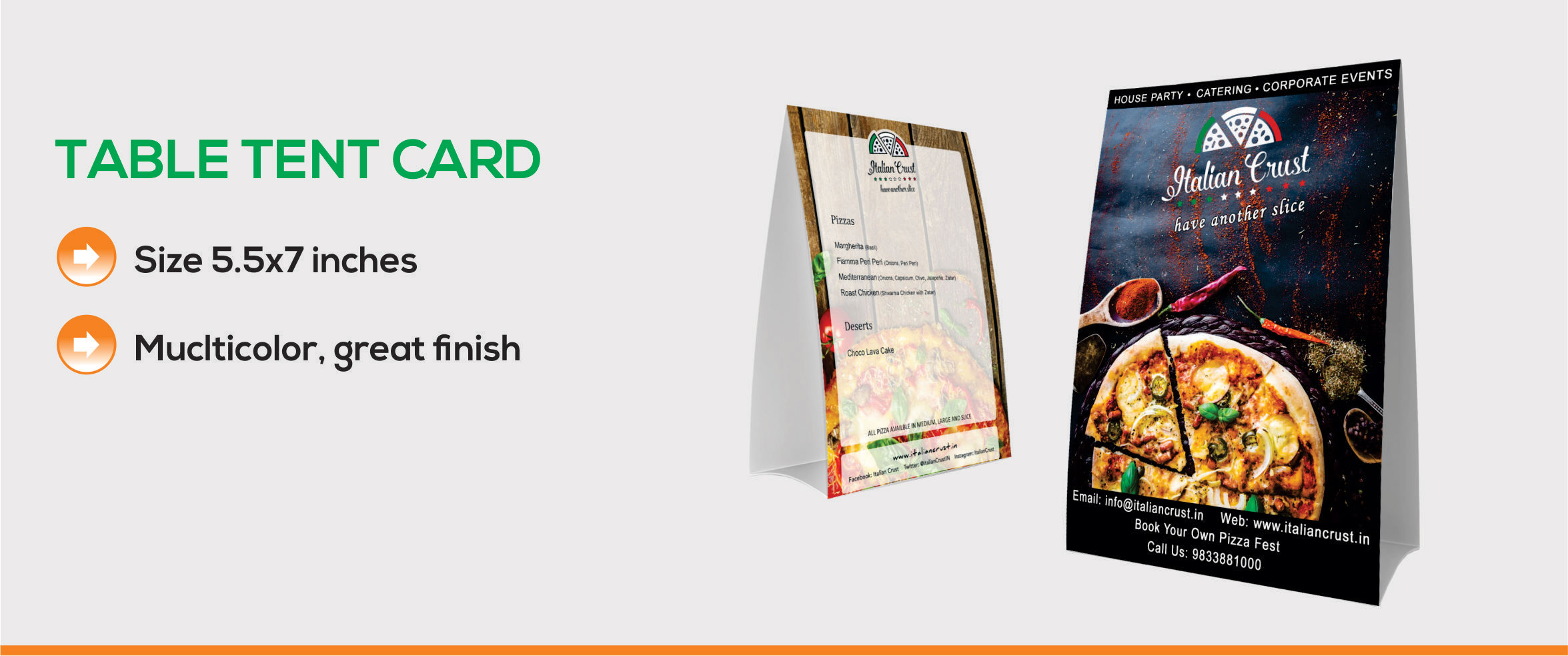 Custom Tent Card Printing Ekprint